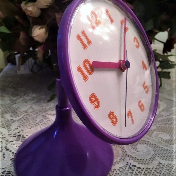 Accents | Vintage Retro Purple Pedestal Clock | Poshmark